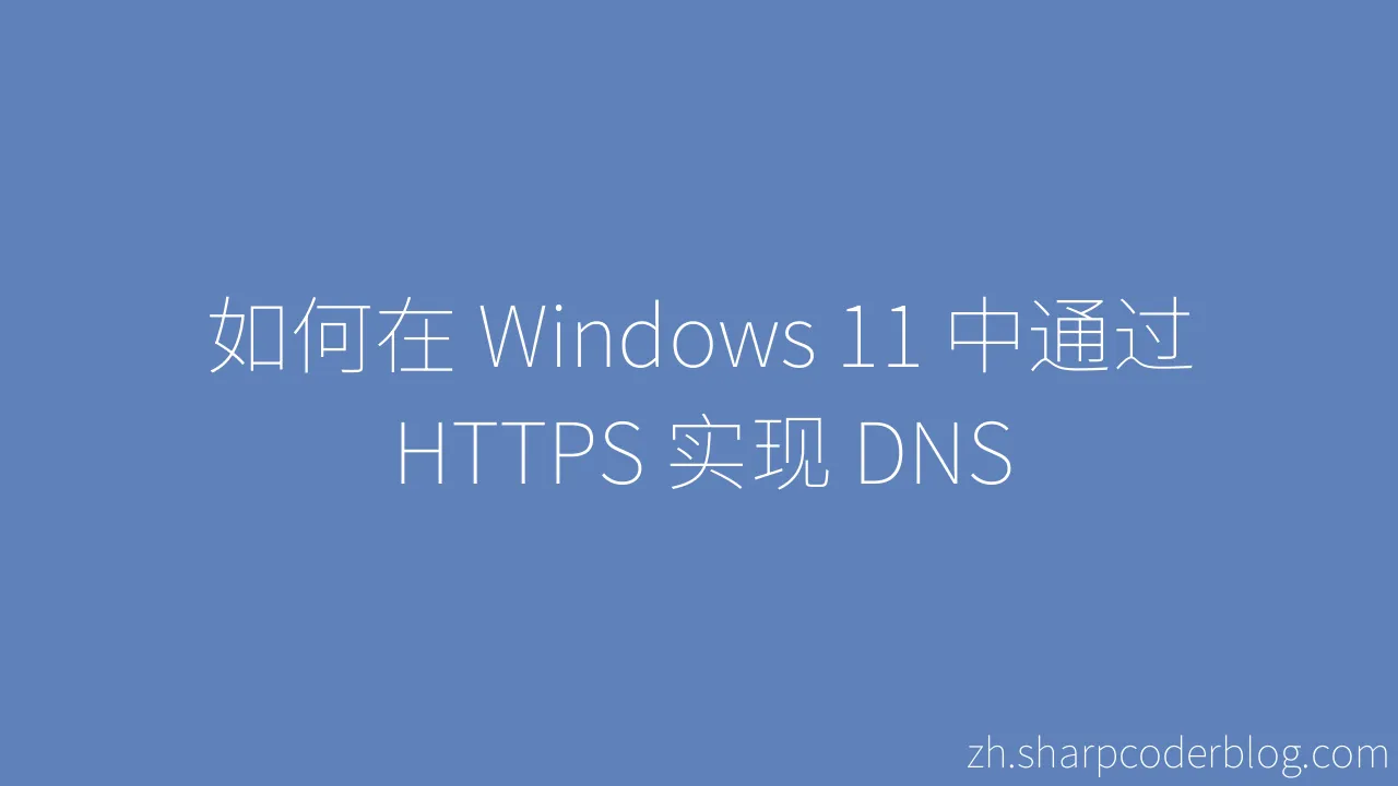 如何在 Windows 11 中通过 实现 Dns Sharp Coder Blog 