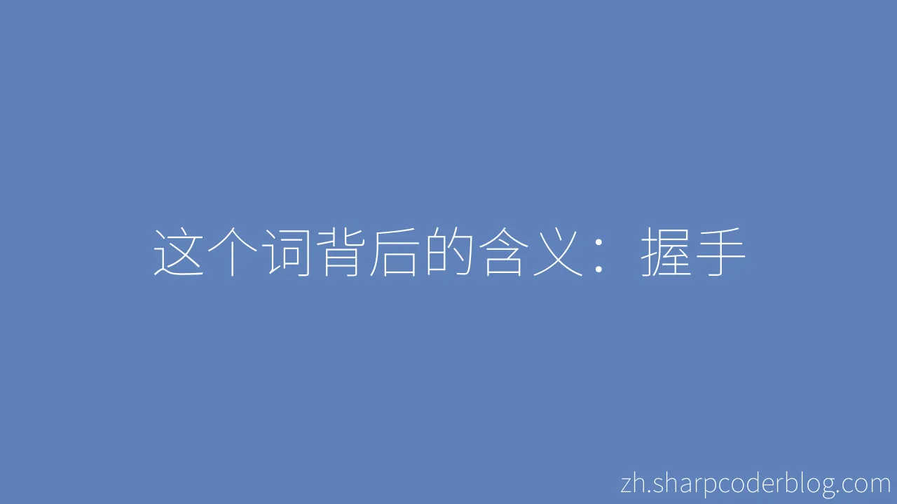 这个词背后的含义：握手 Sharp Coder Blogeoi 6285