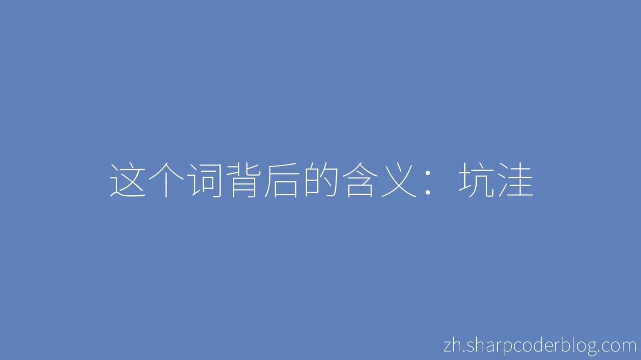 这个词背后的含义：坑洼 Sharp Coder Blog