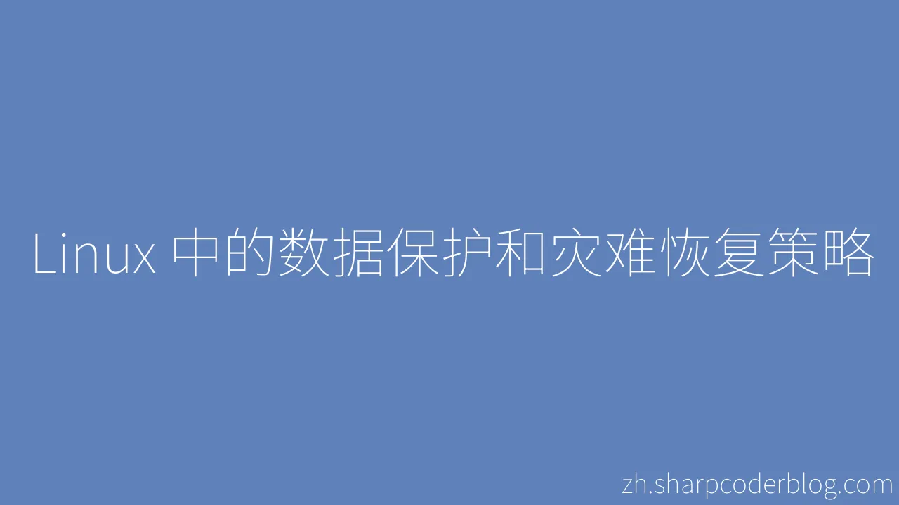 Linux 中的数据保护和灾难恢复策略 Sharp Coder Blog